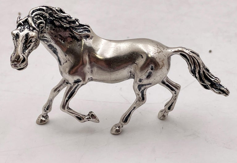 Italian Sterling Silver Horse Sculpture in Realistic Style For Sale at ...