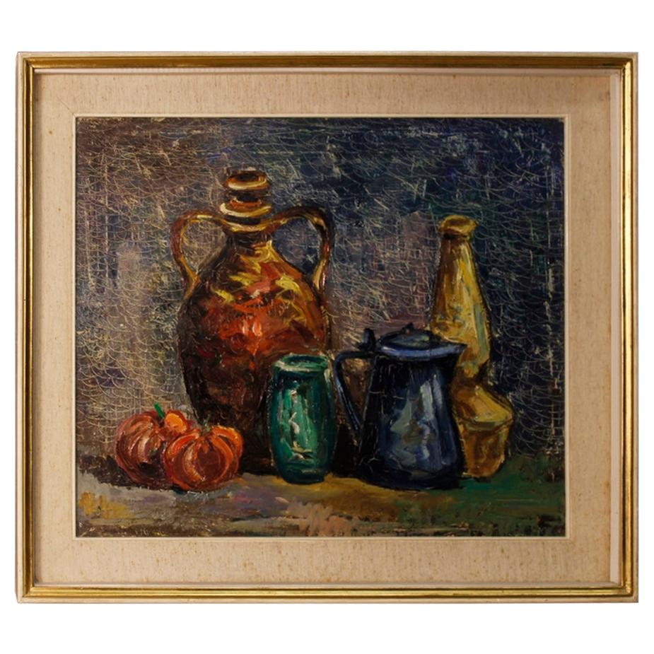 Early 20th Century German Art Deco Still Life Oil Painting, circa 1930 ...