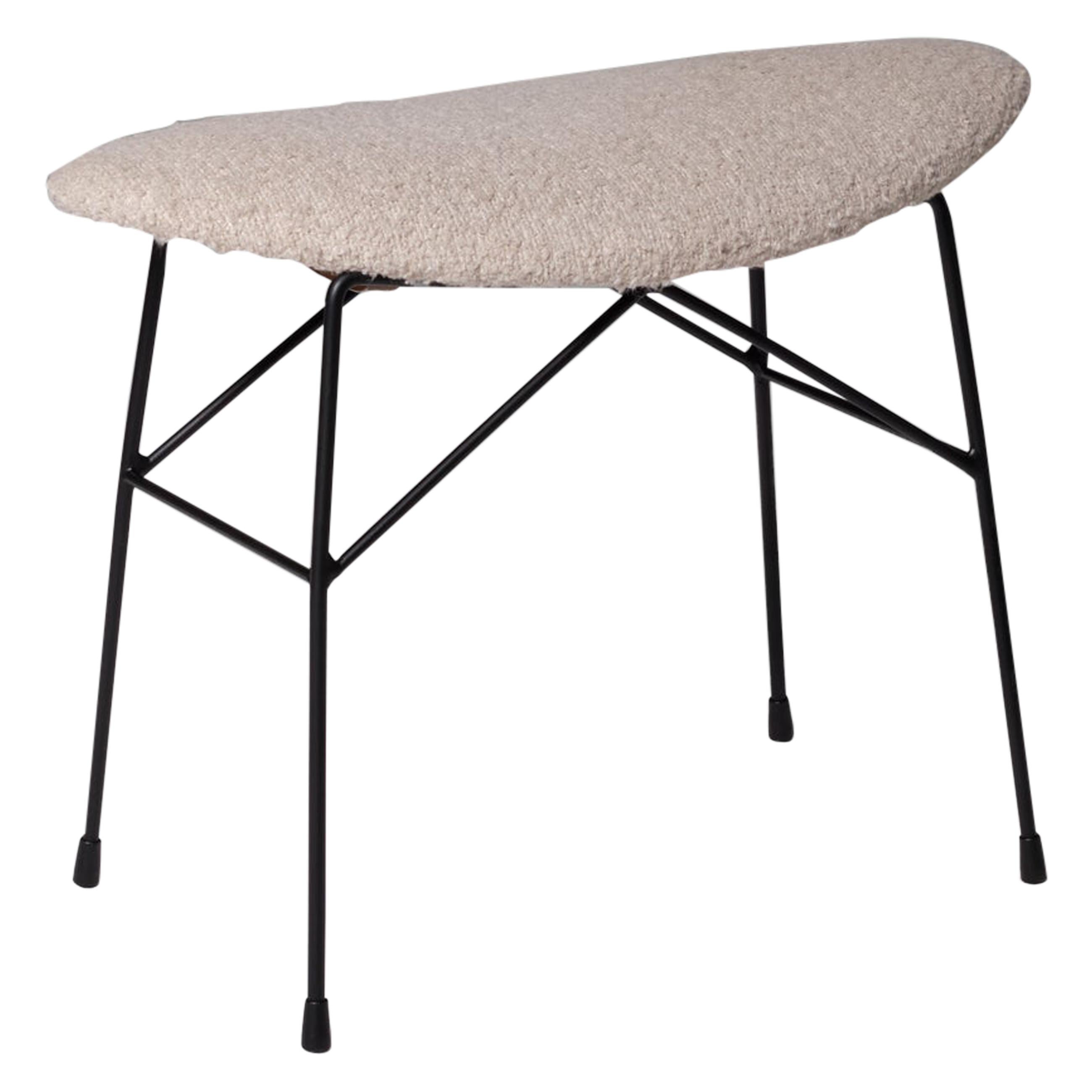 Italian Stool by Pizzetti with Bouclé Seating, 1960s at 1stDibs