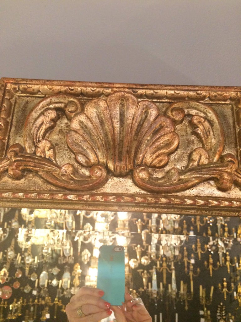 Italian Style Giltwood Mirror with Scallop Shell at 1stDibs