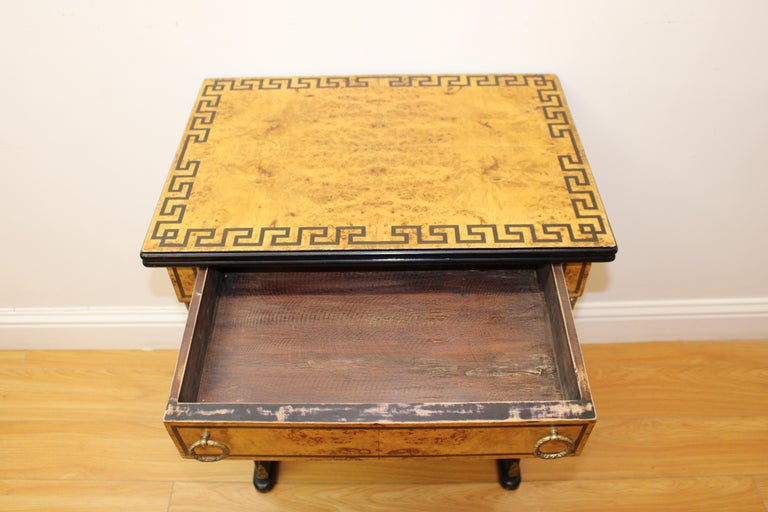 Italian Style Side Tables w/ Drawers and Brass Mounts For Sale at 1stDibs