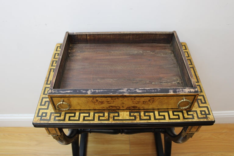 Italian Style Side Tables w/ Drawers and Brass Mounts For Sale at 1stDibs