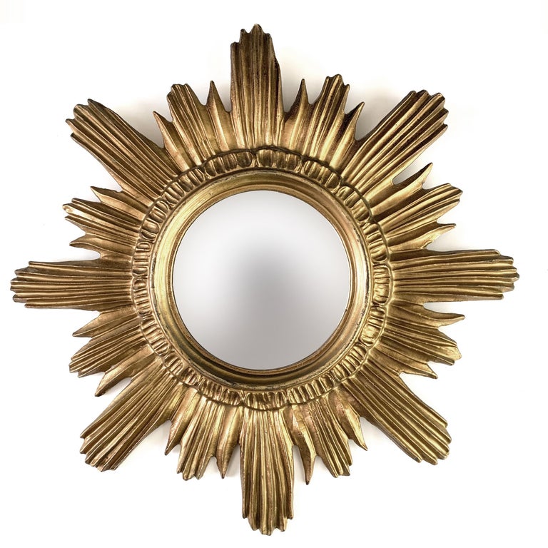 Italian Sunburst Starburst Mirror Gilded Plastic, circa 1970s, Round ...