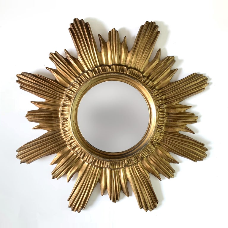 Italian Sunburst Starburst Mirror Gilded Plastic, circa 1970s, Round ...