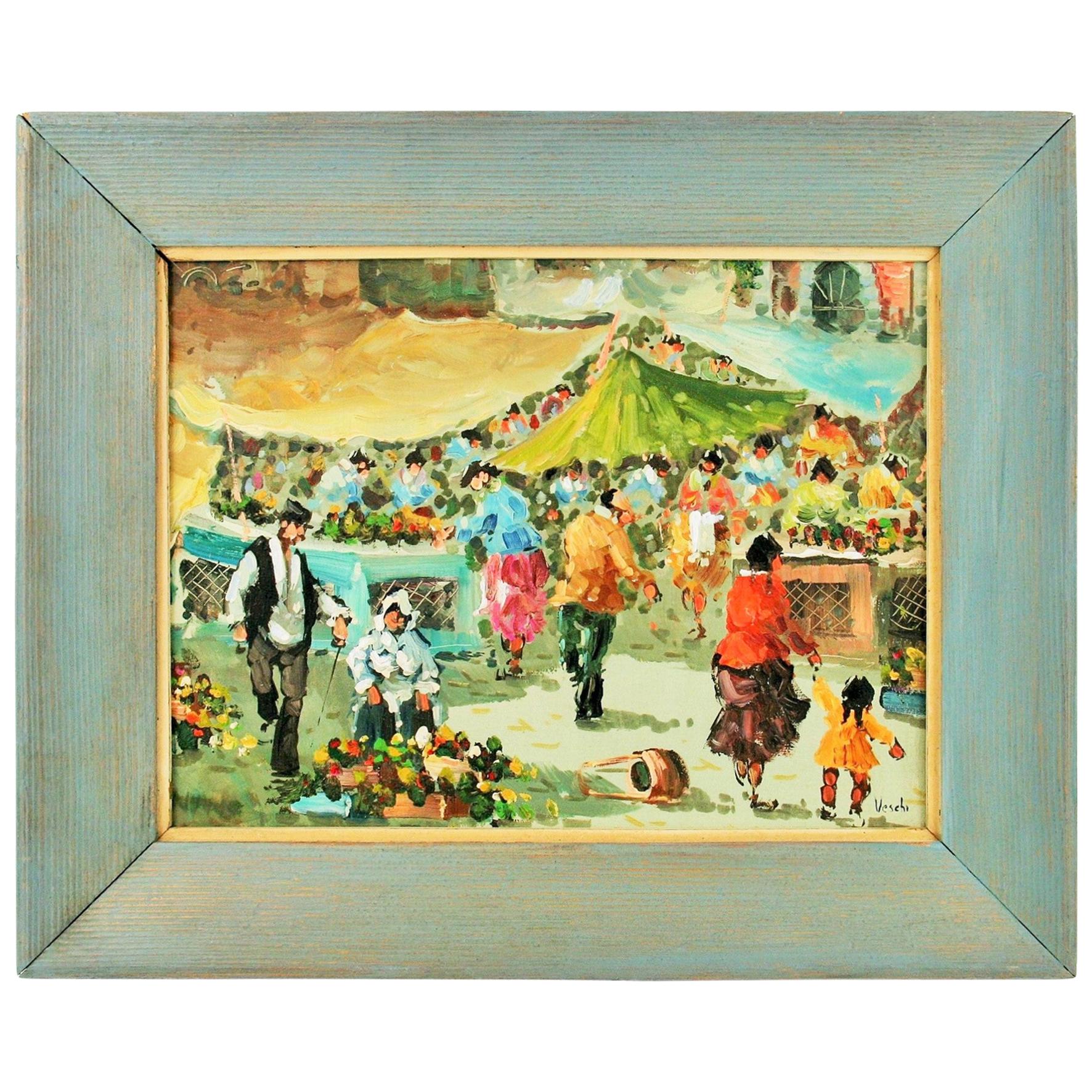 Italian Market Scene Painting at 1stDibs