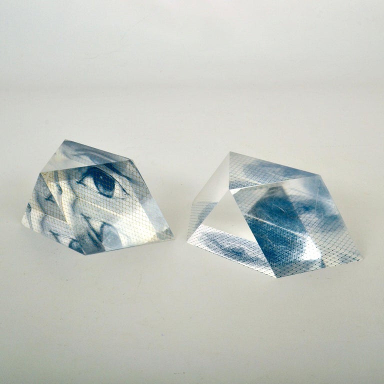 Italian Surrealist Paperweights with Eyes in Acrylic For Sale at 1stDibs