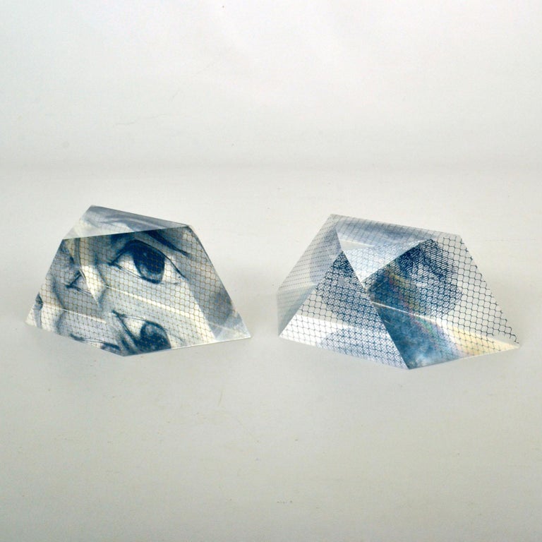 Italian Surrealist Paperweights with Eyes in Acrylic For Sale at 1stDibs