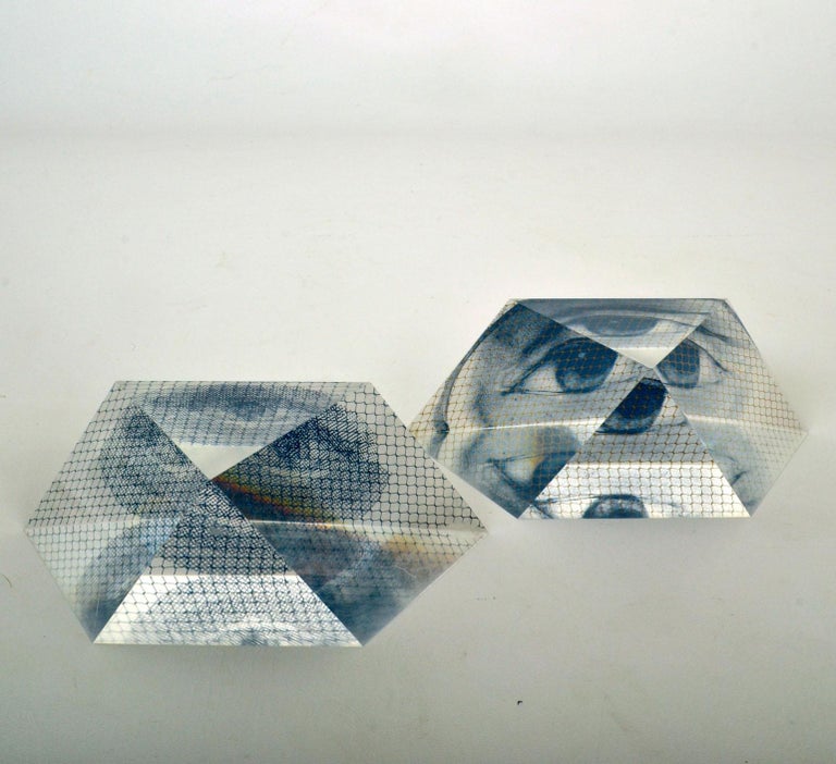 Italian Surrealist Paperweights with Eyes in Acrylic For Sale at 1stDibs