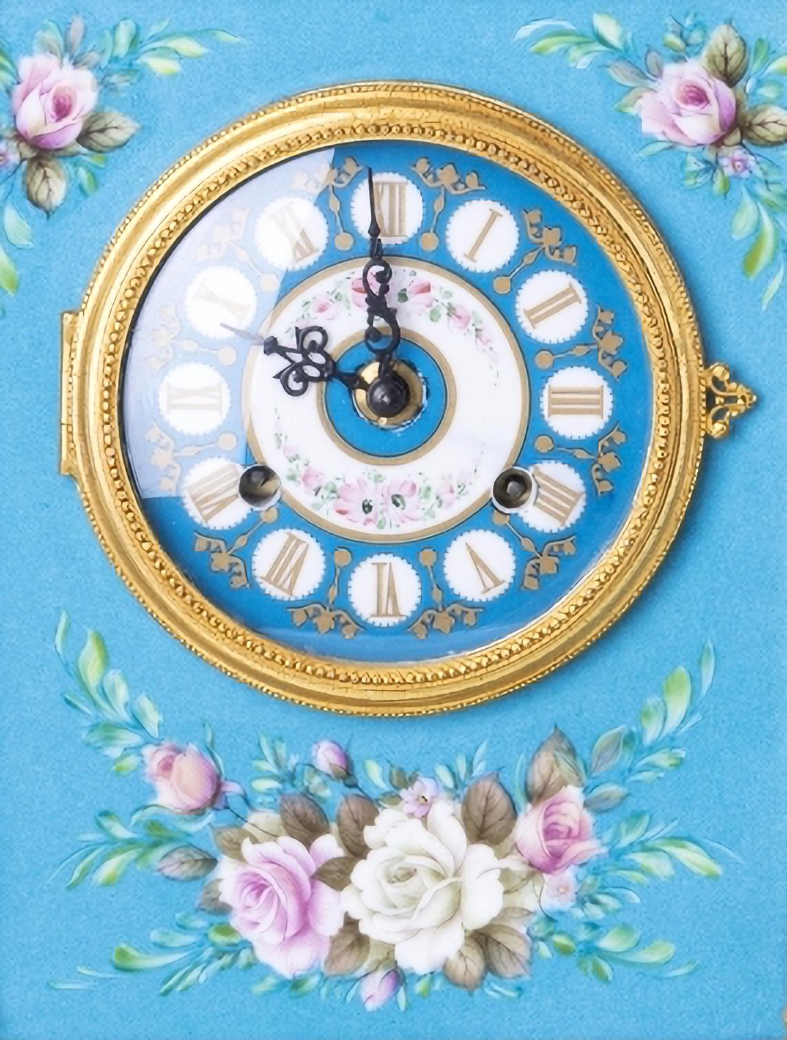 Italian Table Clock 20th Century in Capodimonte Porcelain by Tiche For ...