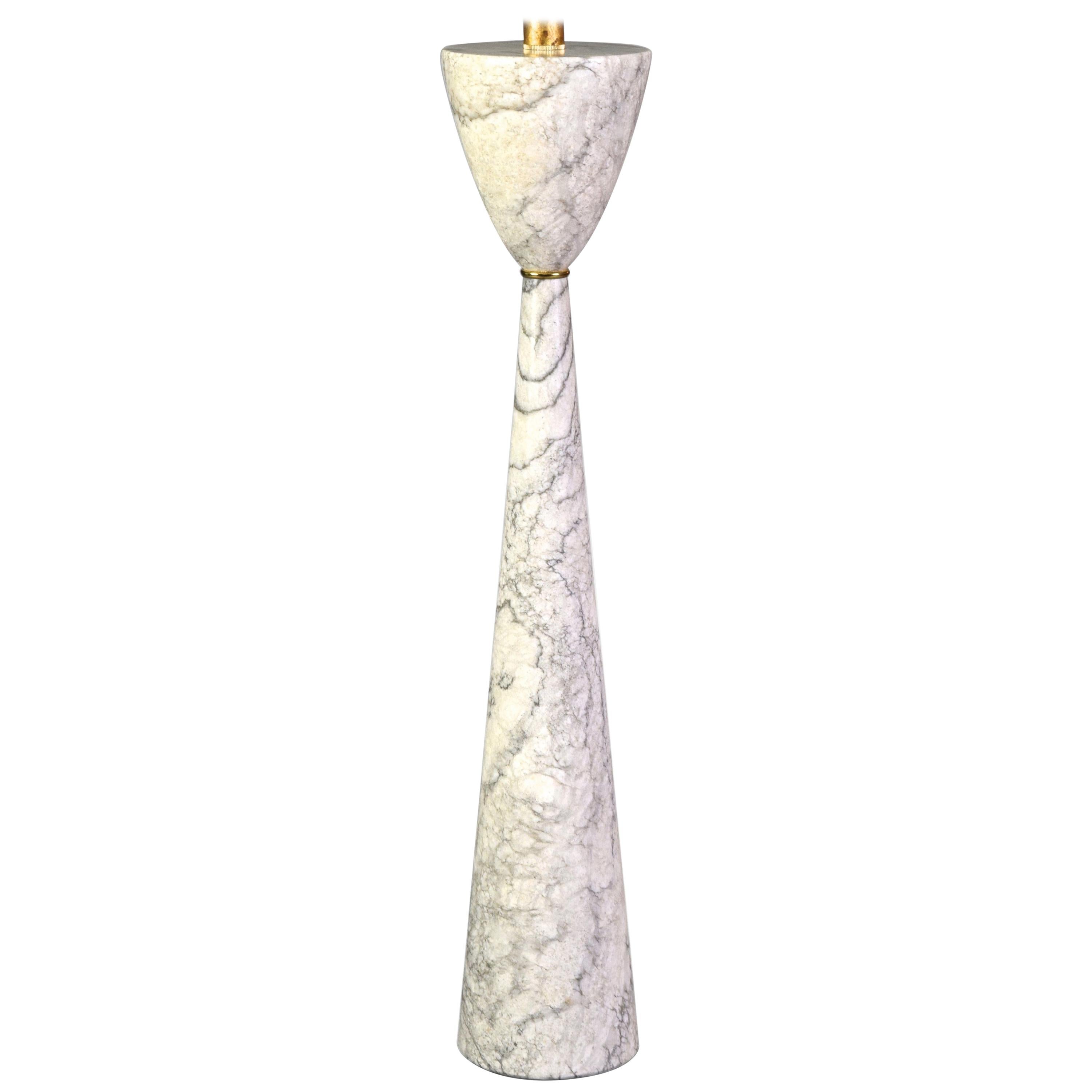 Italian Tall Modernist Marble Lamp at 1stDibs