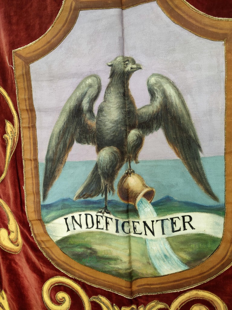 Italian Tapestry Parade Banner City of Fiume Symbol Painted Fabric ...