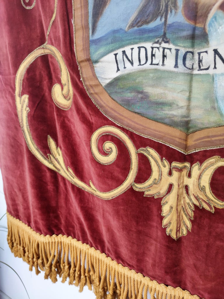 Italian Tapestry Parade Banner City of Fiume Symbol Painted Fabric ...