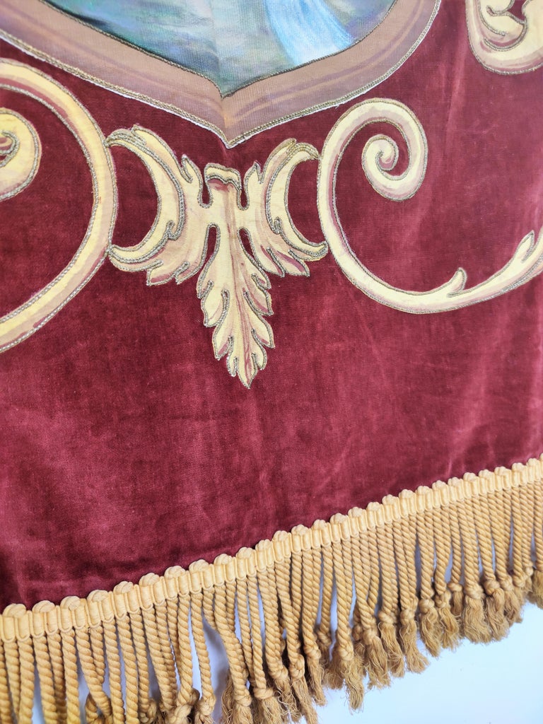 Italian Tapestry Parade Banner City of Fiume Symbol Painted Fabric ...