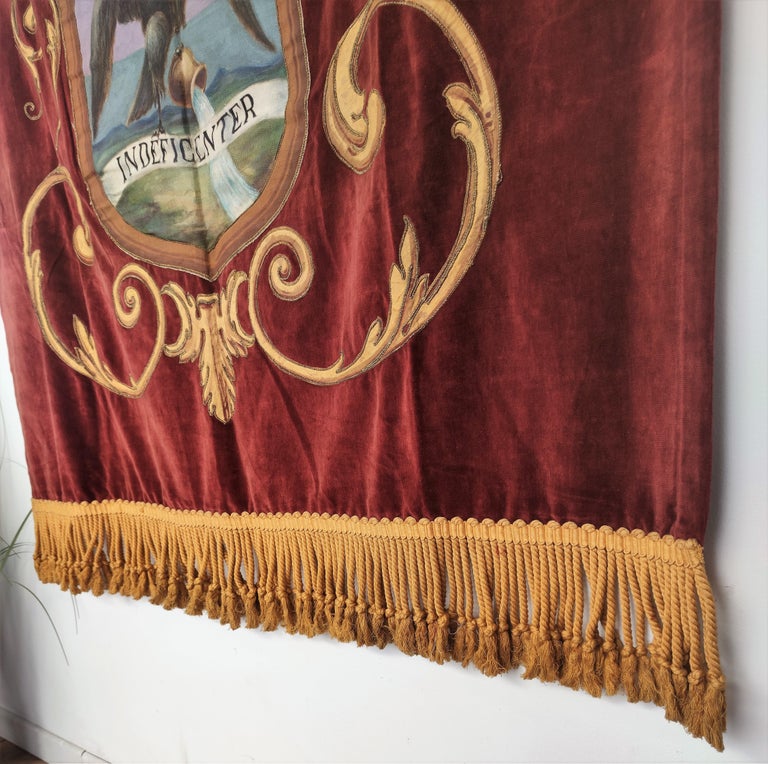 Italian Tapestry Parade Banner City of Fiume Symbol Painted Fabric ...