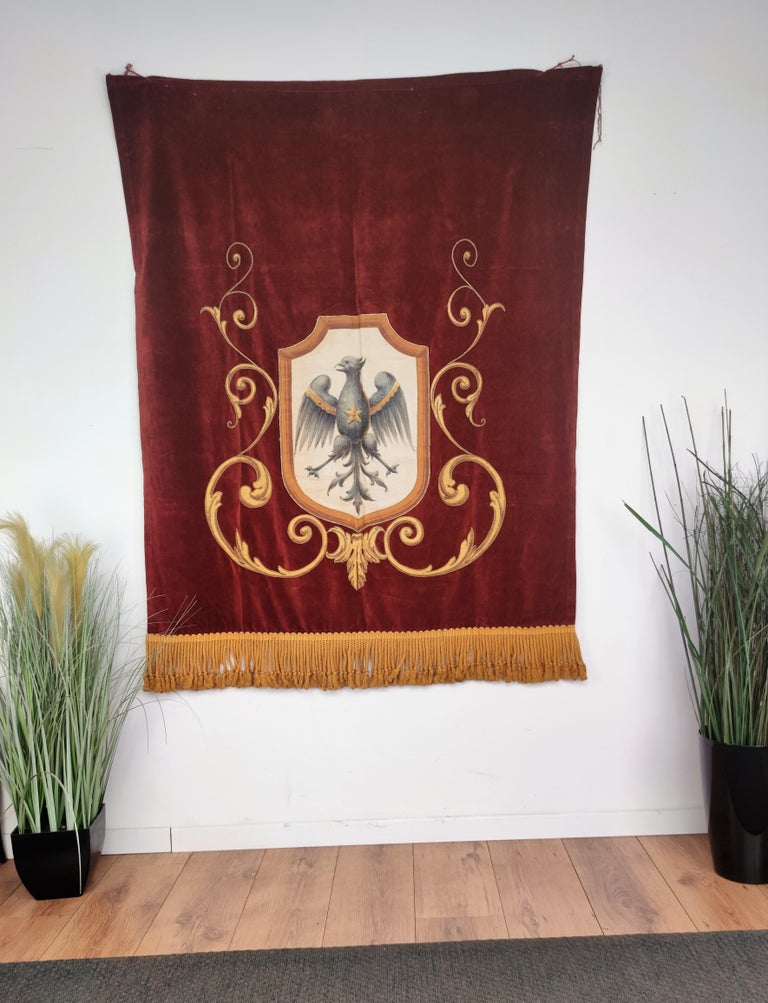 Italian Tapestry Parade Banner City of Fiume Symbol Painted Fabric ...