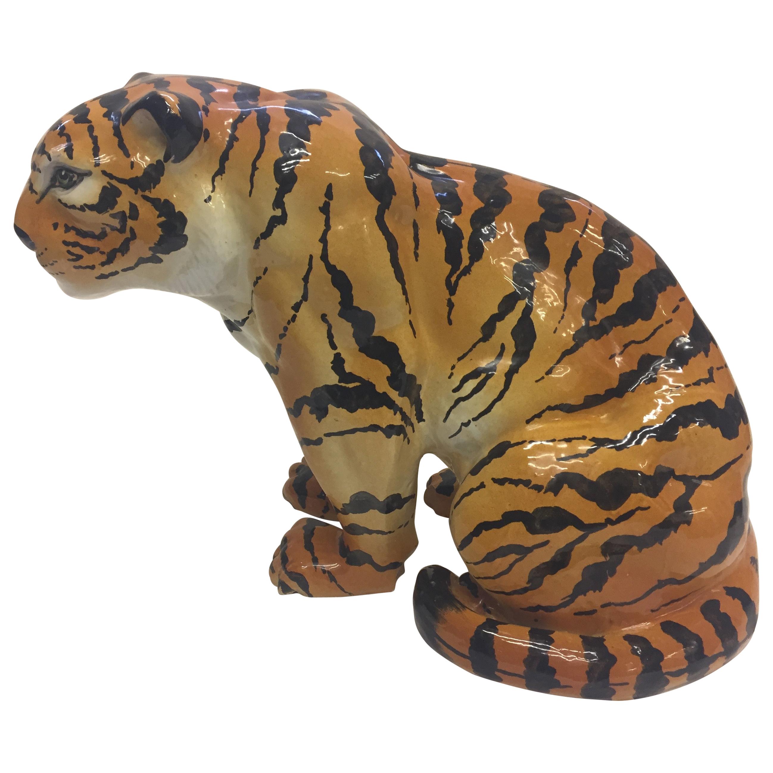 Porcelain Sculpture of Playing Tigers by Ronzan, Italy at 1stDibs