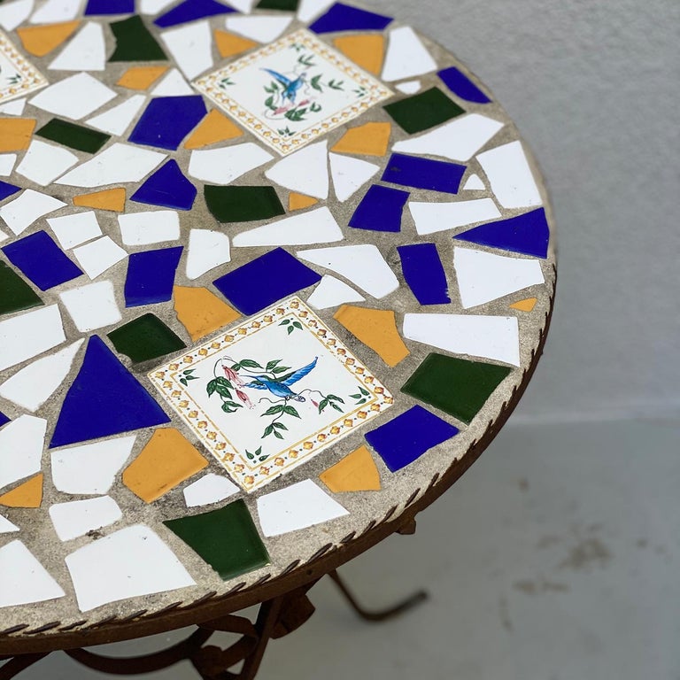 Italian Terrazzo Tile Cafe Table and Chairs, Set B For Sale at 1stDibs