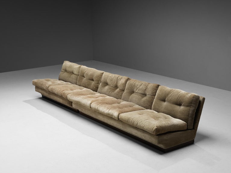 Italian Three and Two Seater Sofas in in Beige Velvet at 1stDibs