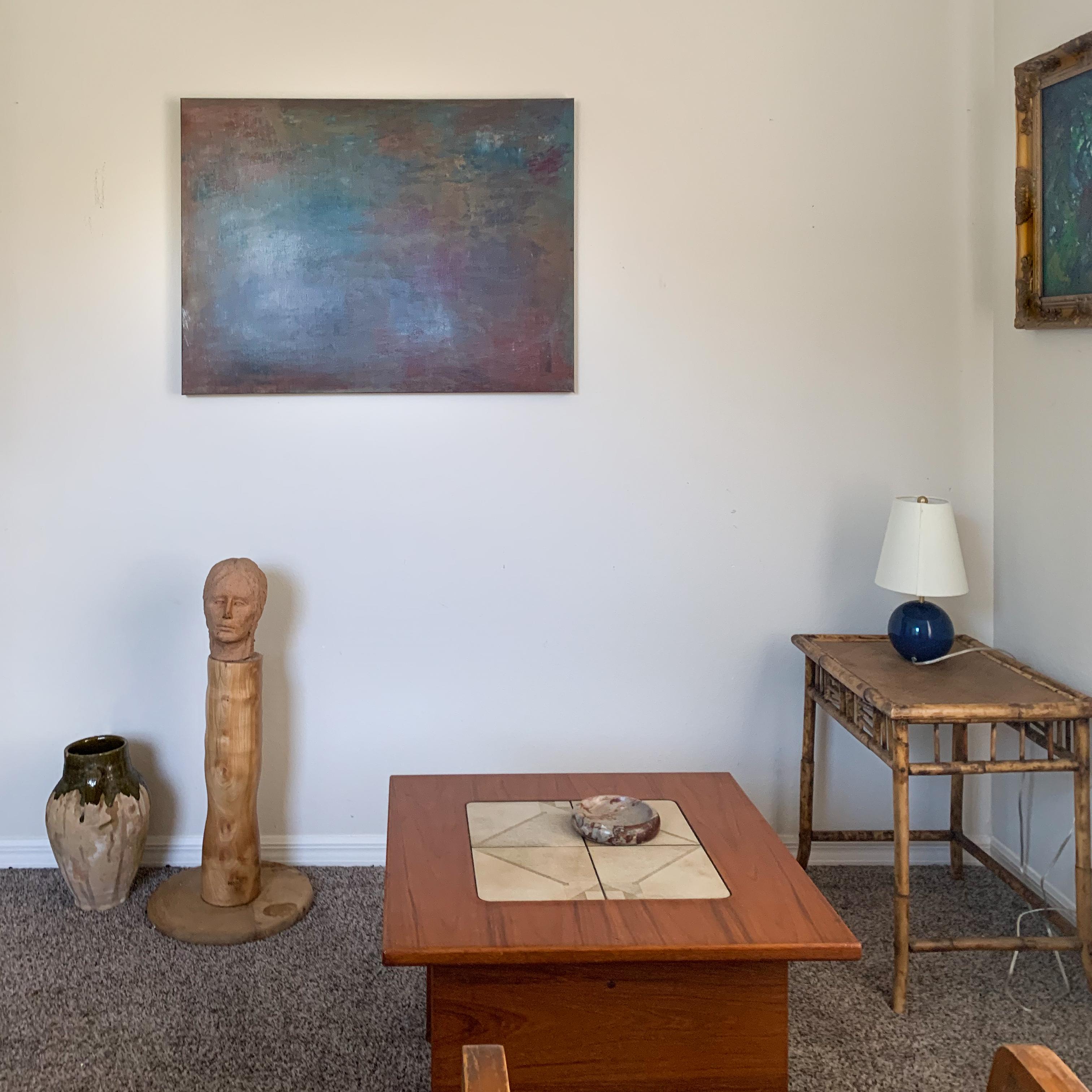 Italian Tile Insert Waterfall Base Table For Sale at 1stDibs