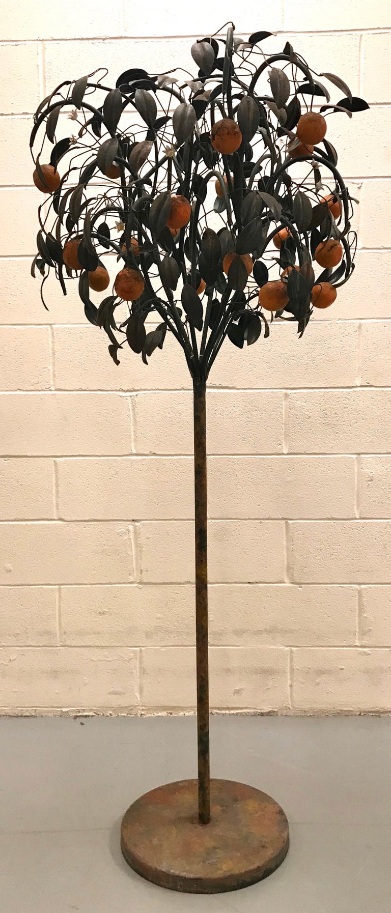 Italian Tole Metal Orange Tree For Sale at 1stDibs