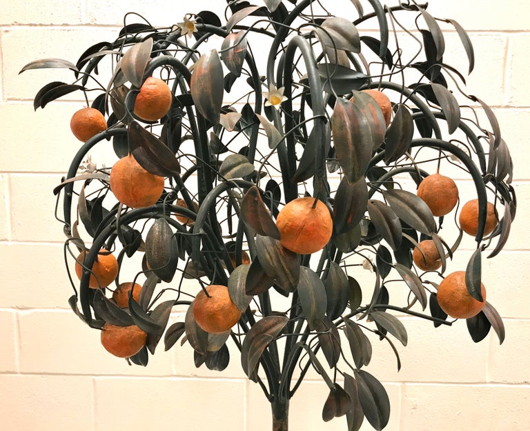 Italian Tole Metal Orange Tree For Sale at 1stDibs