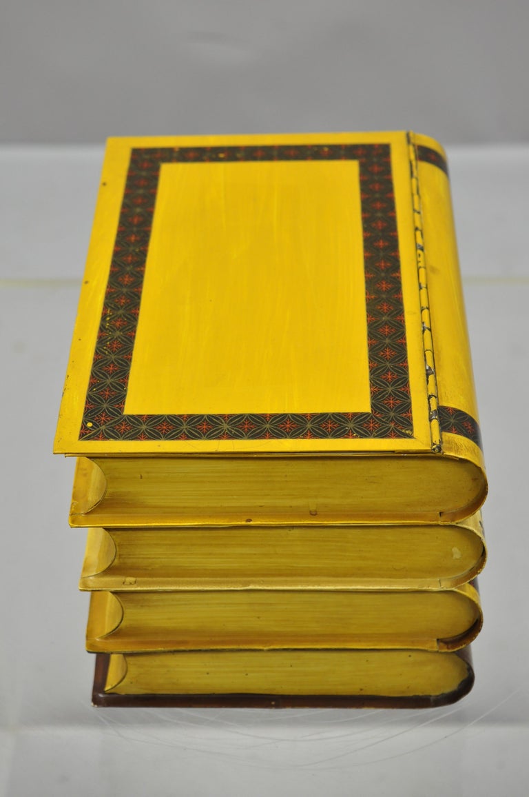 Italian Tole Metal Toleware Faux Stacked Book Form Desk Table Top ...