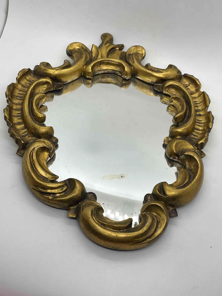 Italian Tole Toleware Chic Gilt Wood Mirror, circa 1950s For Sale at ...