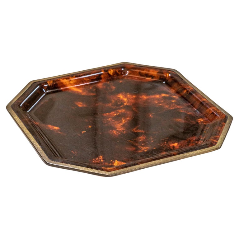Italian Tortoiseshell Lucite Tray For Sale at 1stDibs