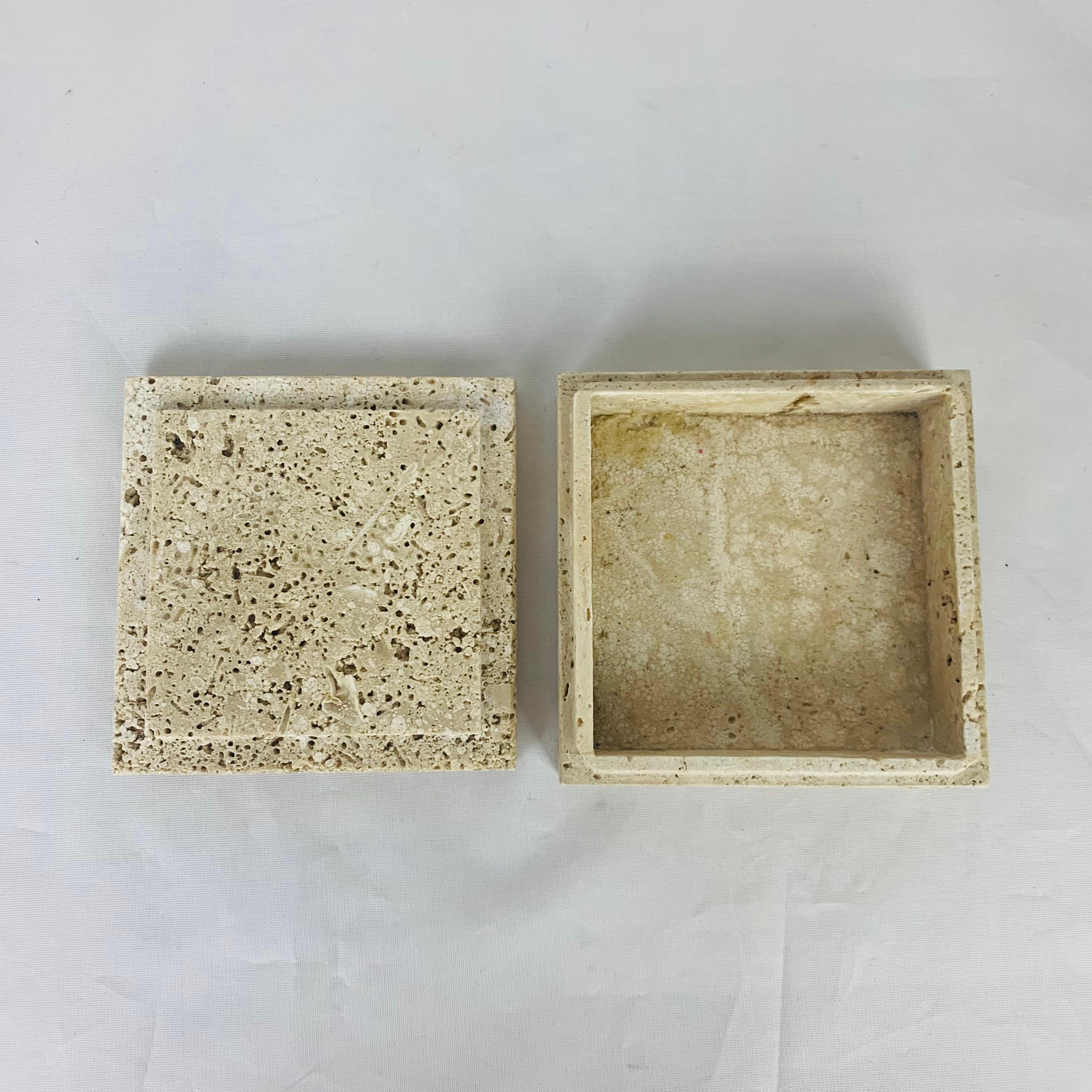 Italian Travertine box attributed to Fratelli Mannelli For Sale at 1stDibs