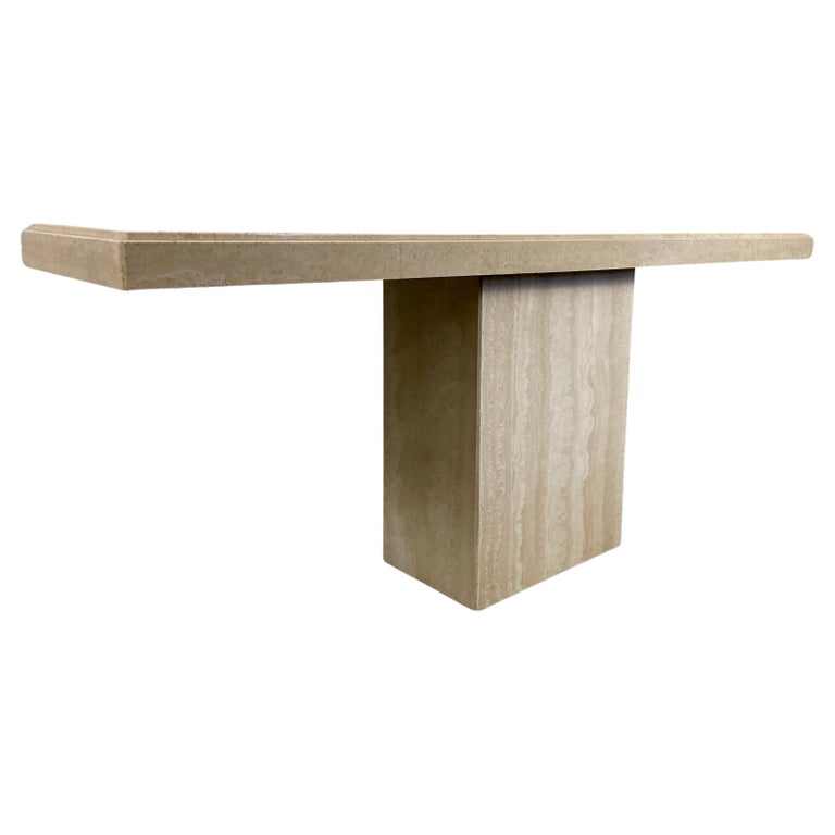 Italian Travertine Console Table For Sale at 1stDibs