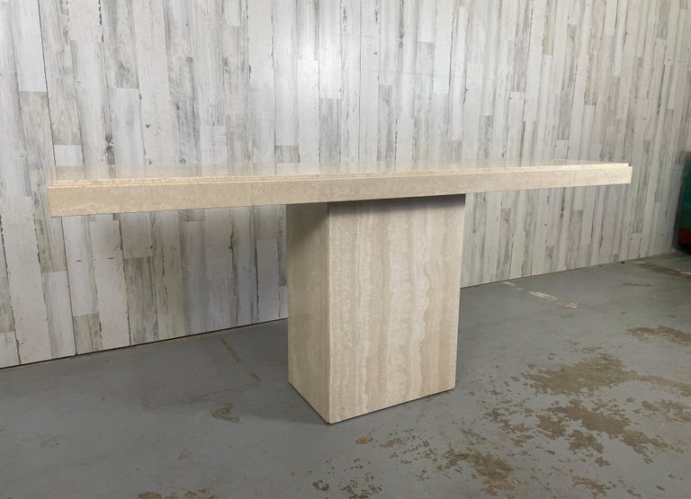Italian Travertine Console Table For Sale at 1stDibs
