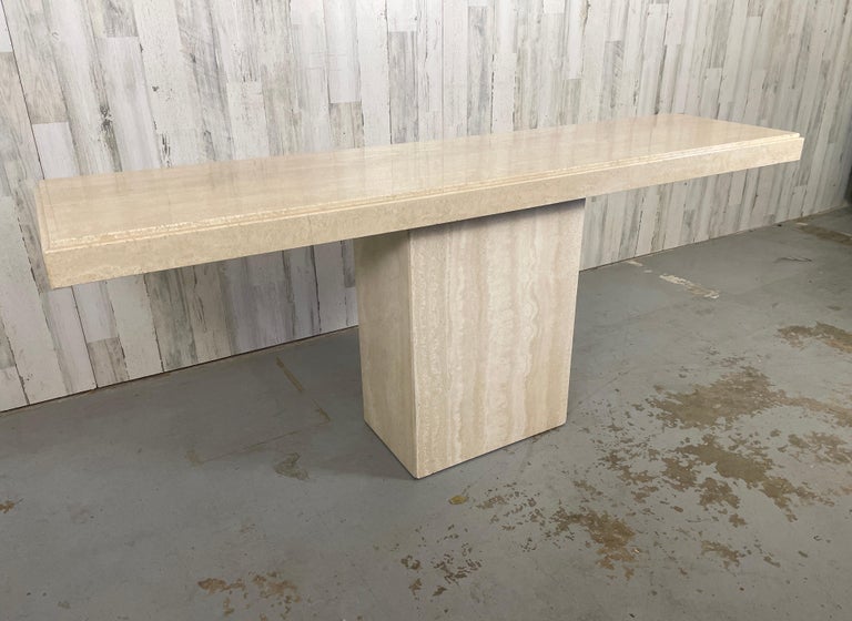 Italian Travertine Console Table For Sale at 1stDibs