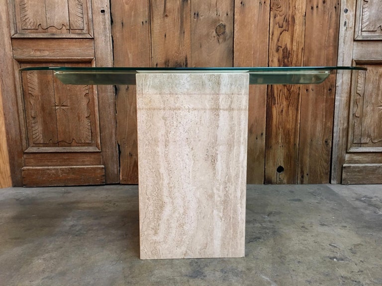 Italian Travertine Console Table at 1stDibs