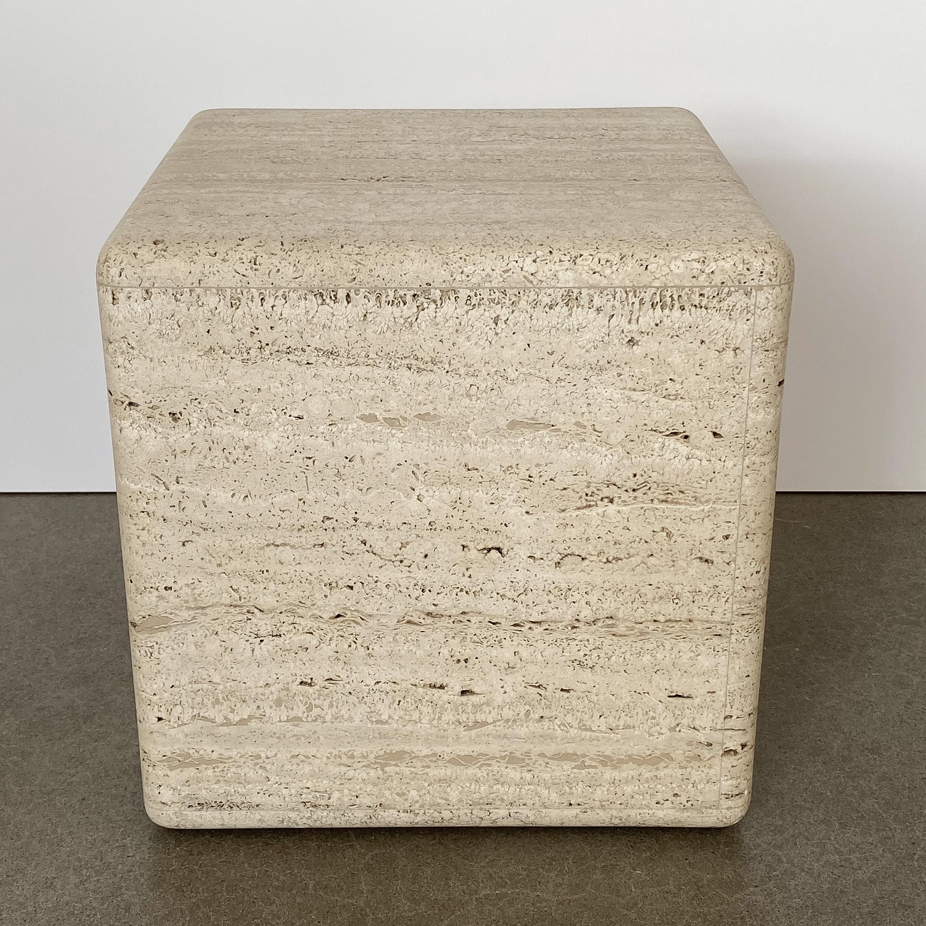 Italian Travertine Cube Side Table at 1stDibs | travertine cube table ...