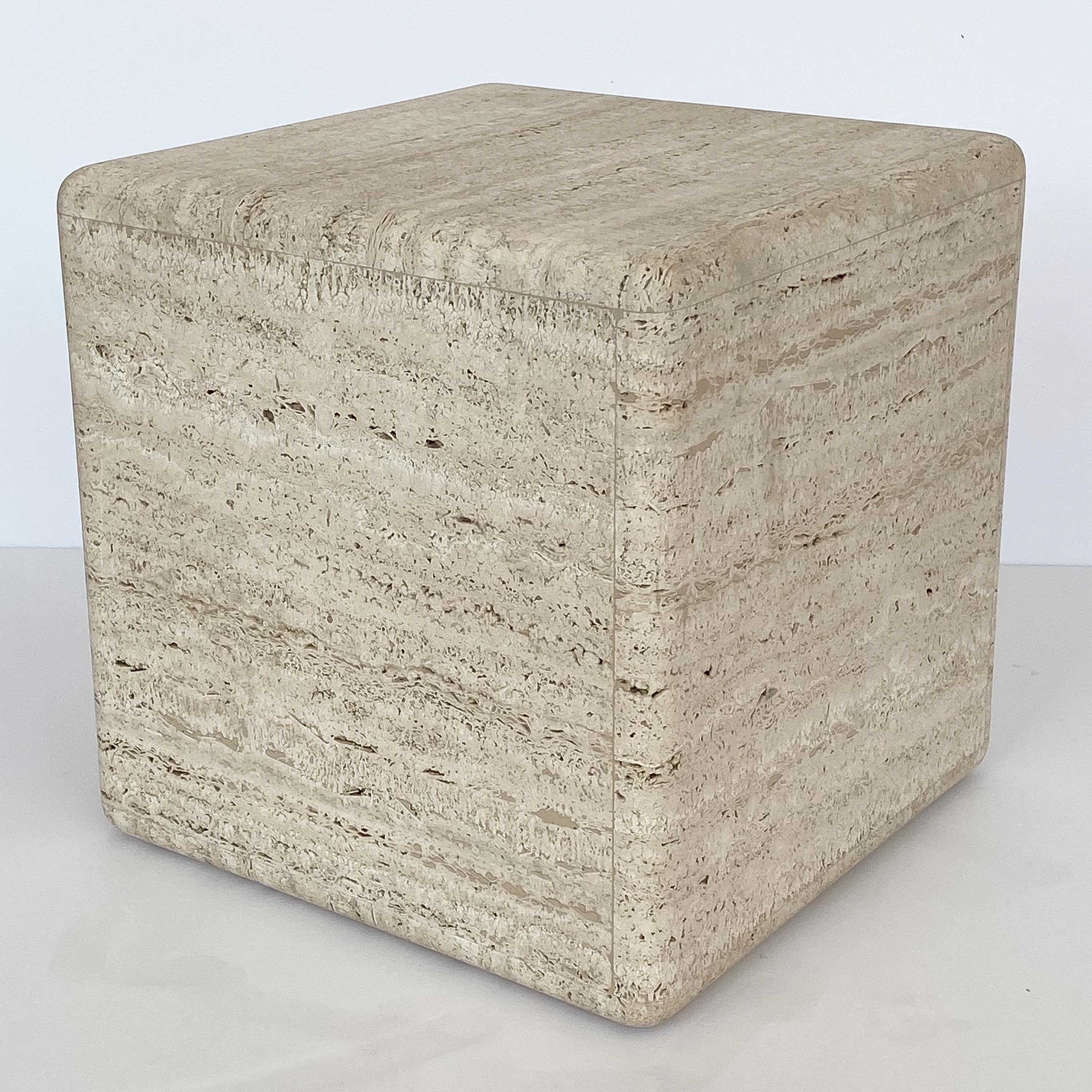 Italian Travertine Cube Side Table at 1stDibs | travertine cube table ...