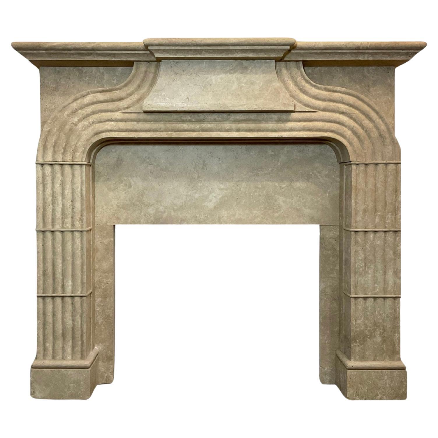 Italian Travertine Mantel For Sale at 1stDibs