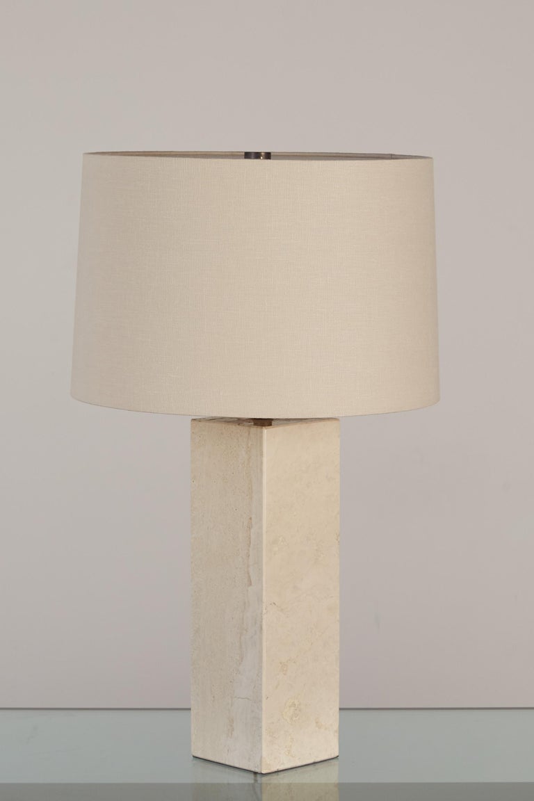 Italian Travertine Table Lamp For Sale at 1stDibs