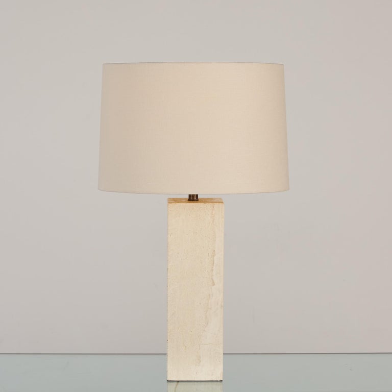 Italian Travertine Table Lamp For Sale at 1stDibs
