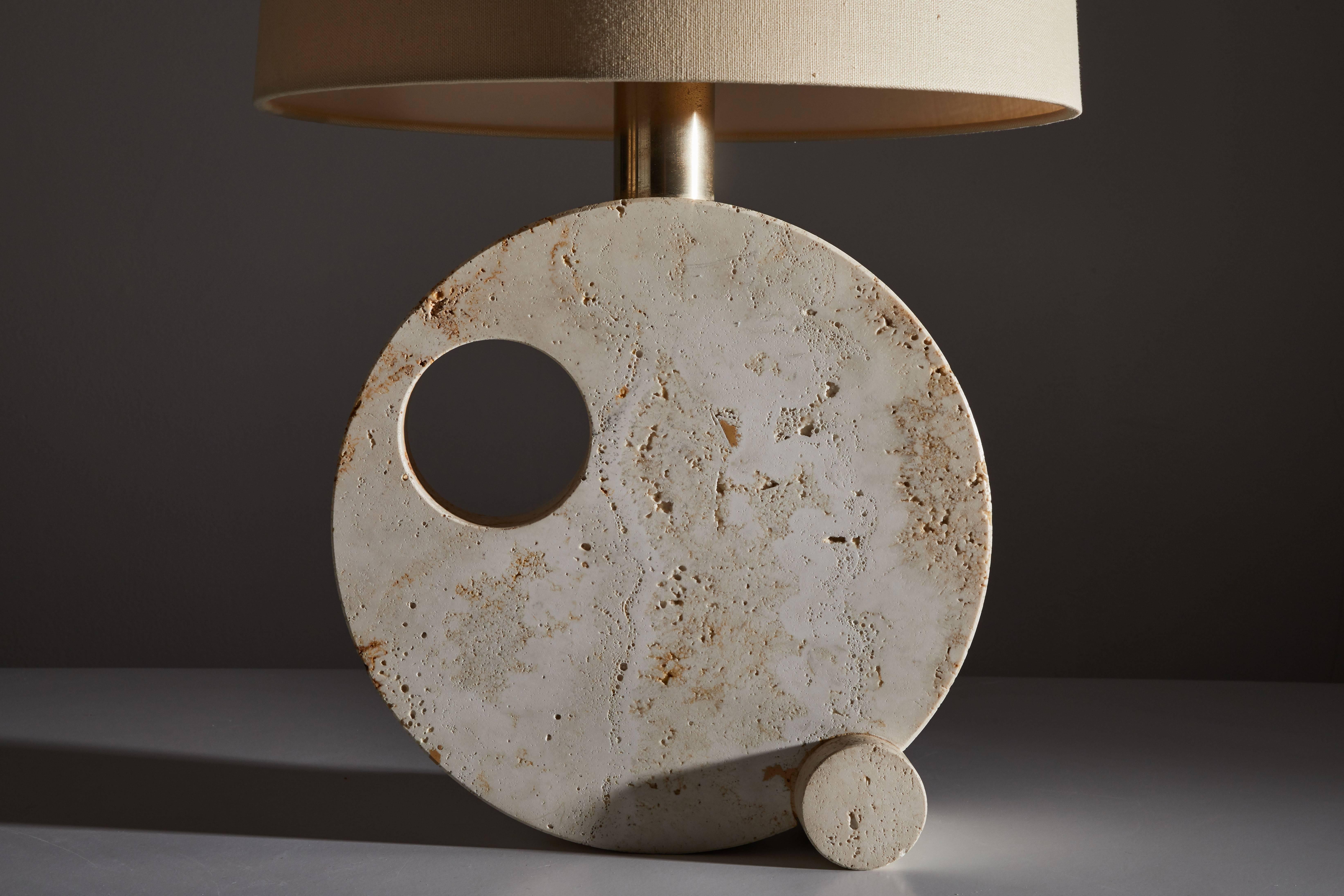 Italian Travertine Table Lamp at 1stDibs