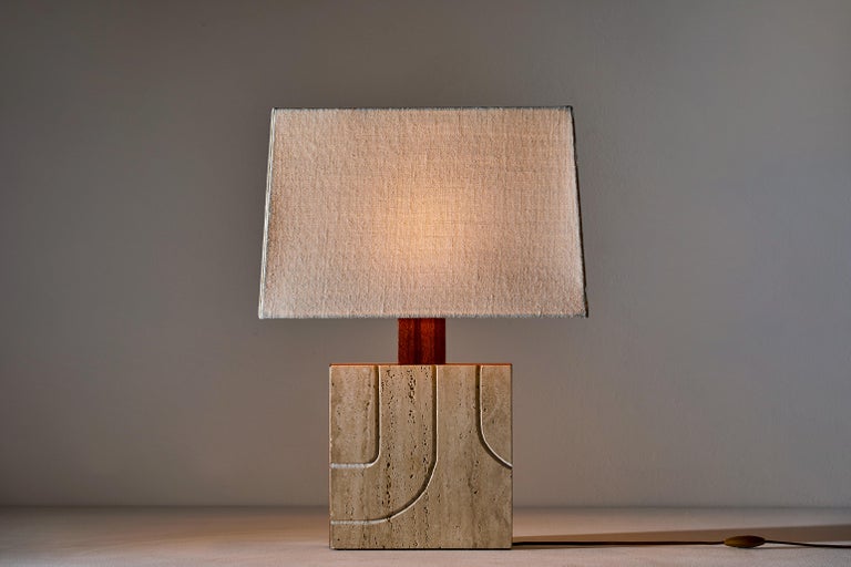 Italian Travertine Table Lamp at 1stDibs