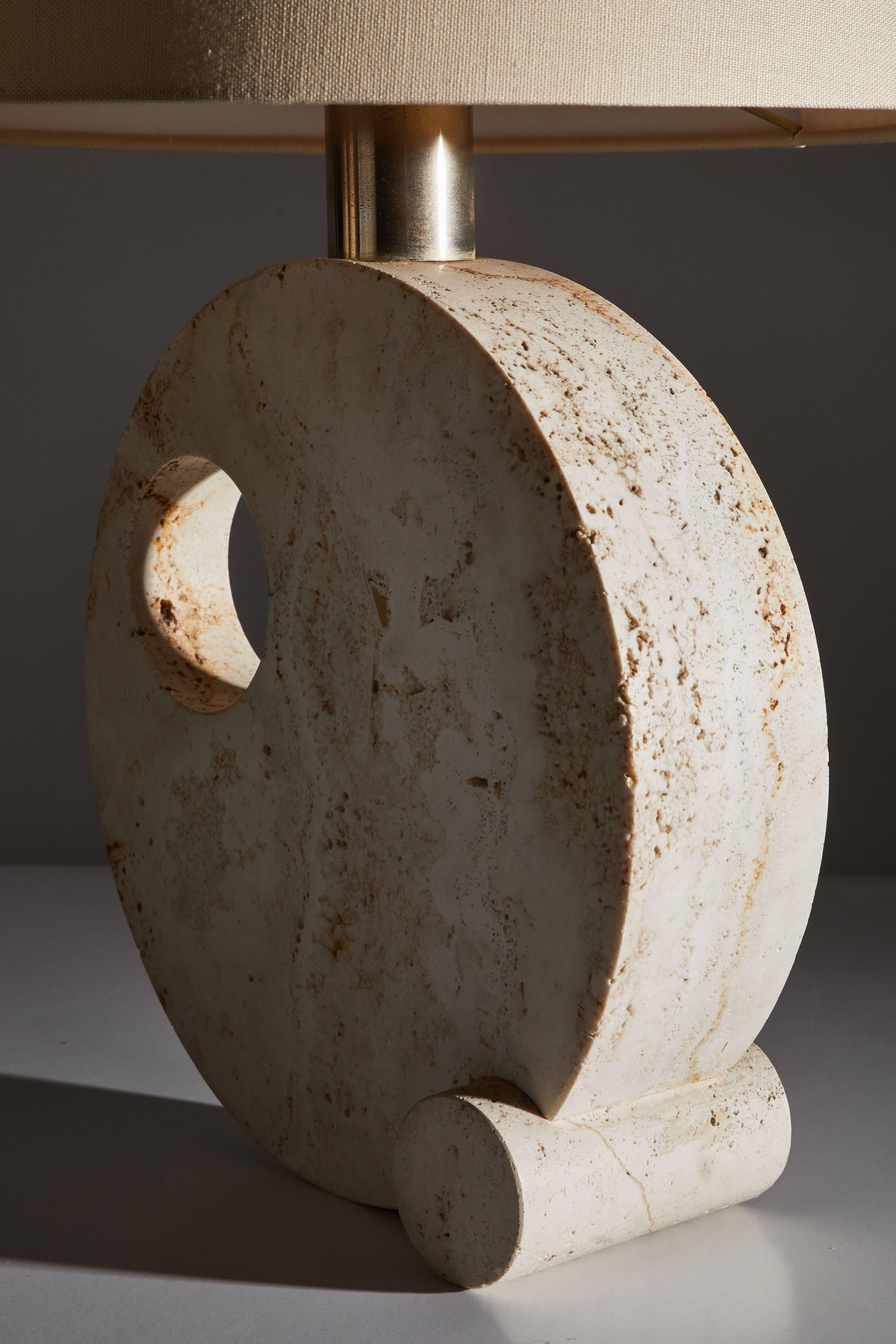 Italian Travertine Table Lamp at 1stDibs