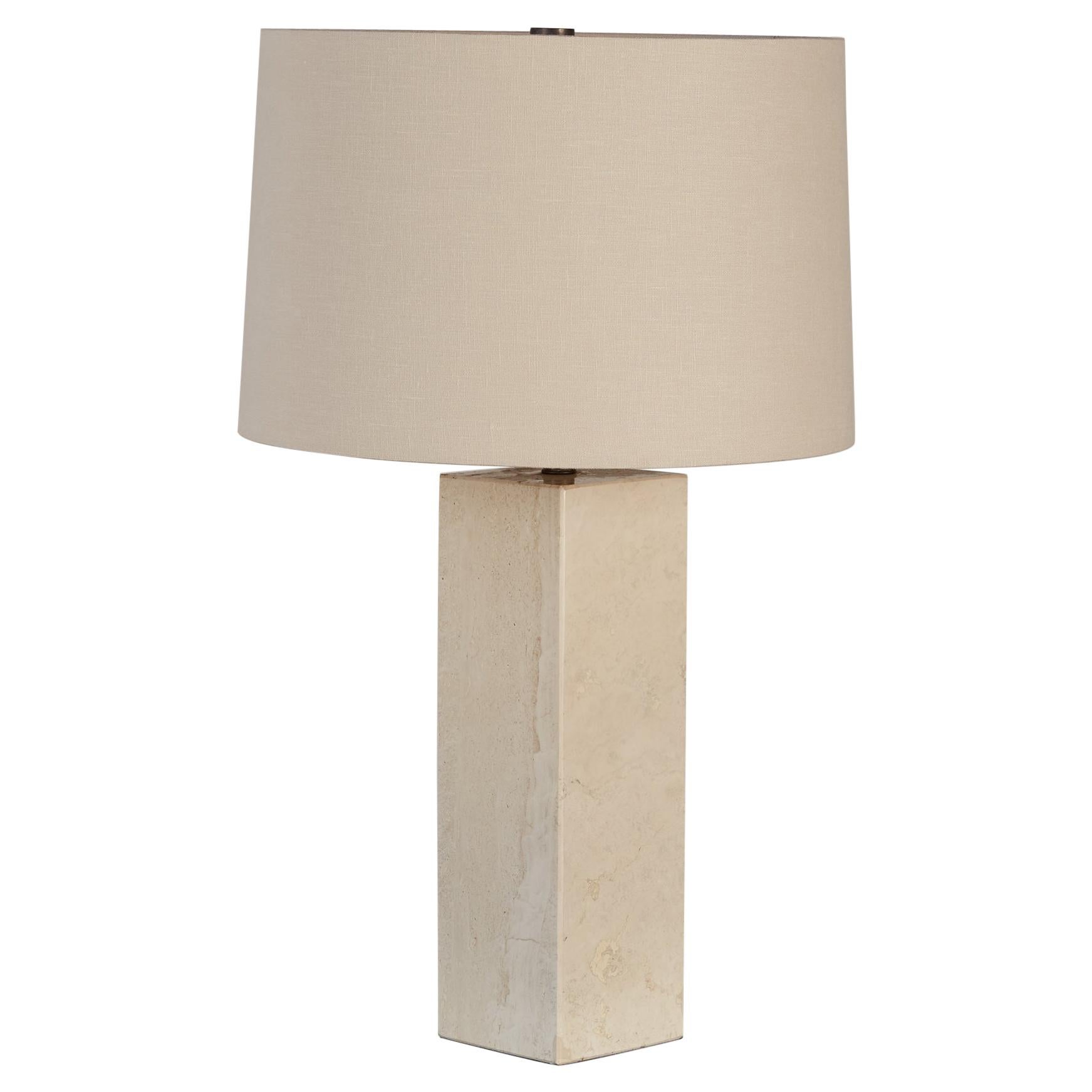 Italian Travertine Table Lamp For Sale at 1stDibs