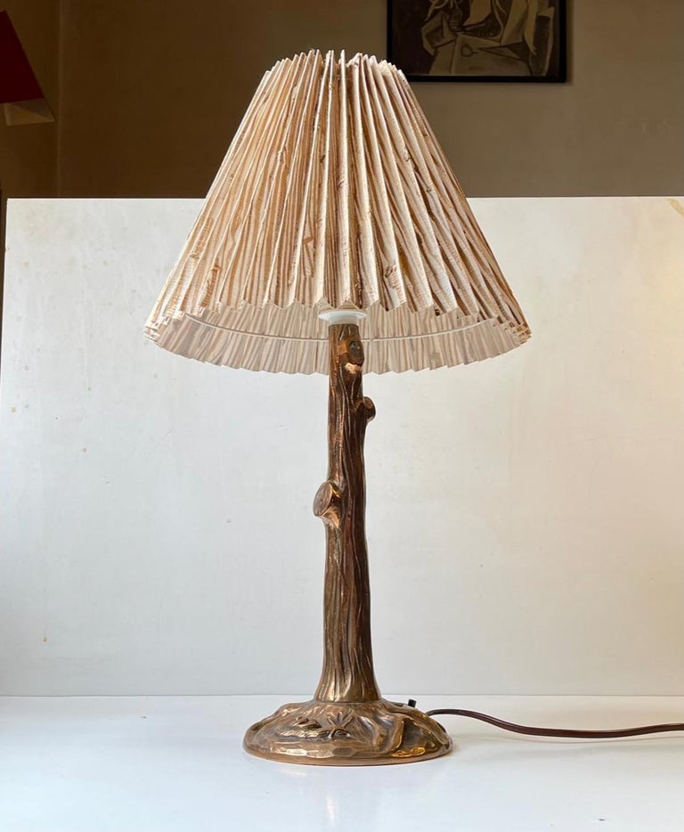 Italian Tree Trunk Shaped Table Lamp in Bronze and Grass, 1940s Fairy ...