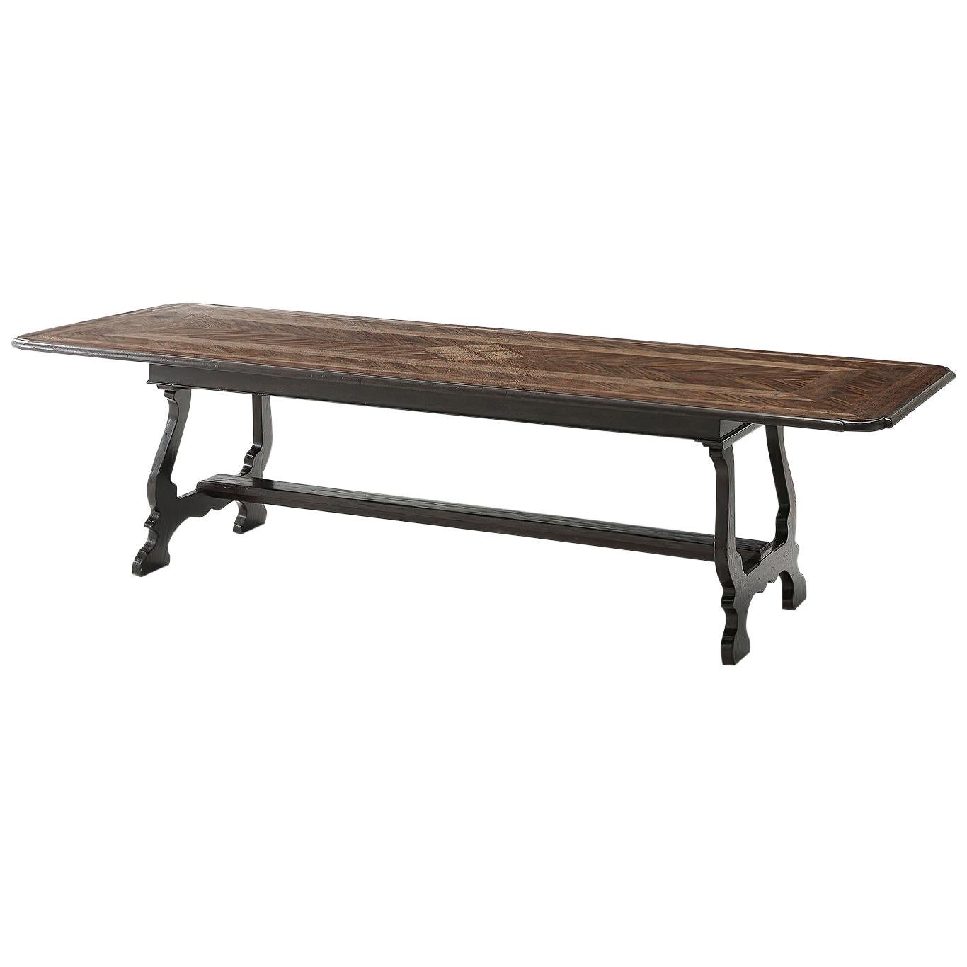Italian Trestle End Dining Table at 1stDibs