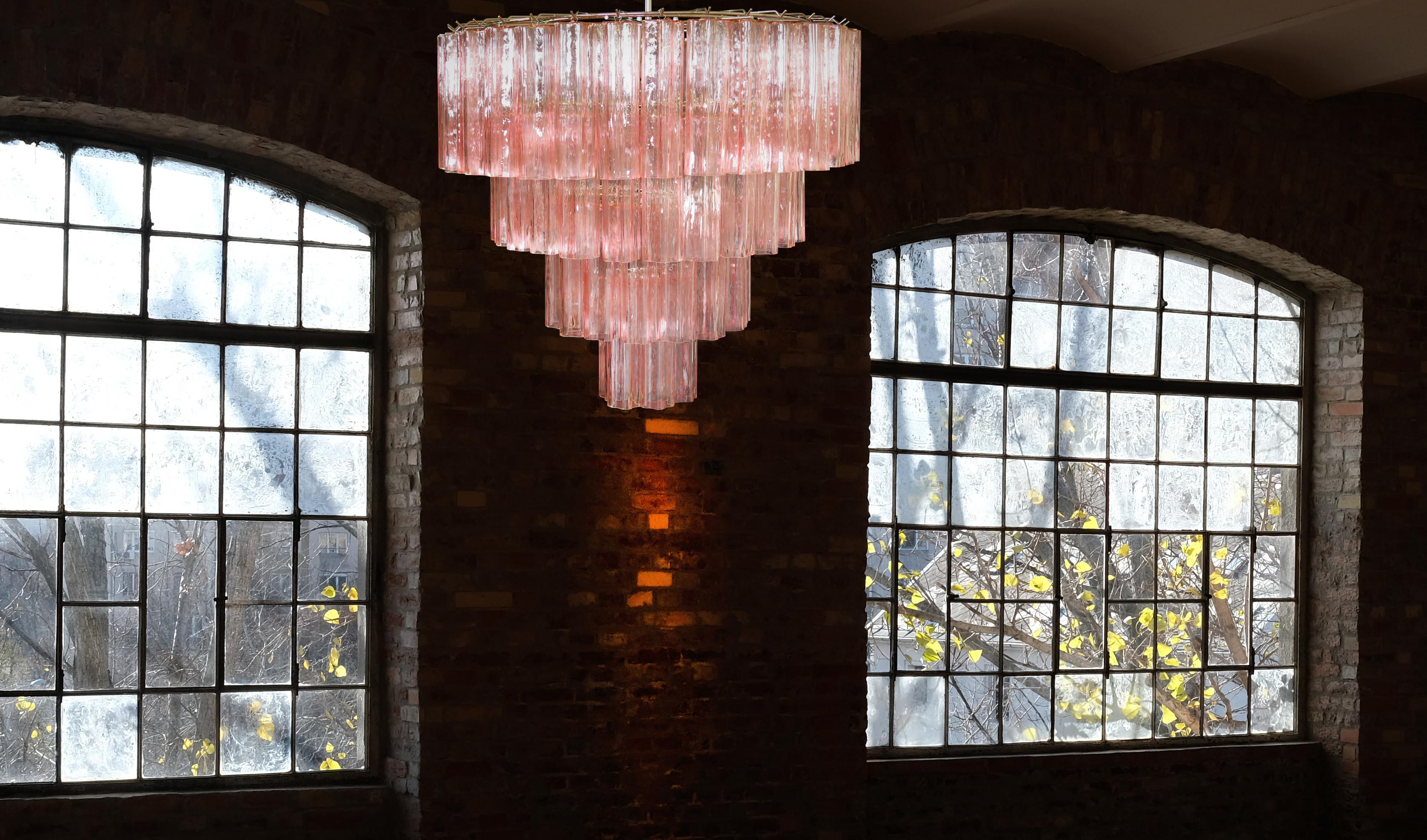 Italian Tronchi Chandelier, 78 Pink Glasses, Murano For Sale at 1stDibs ...