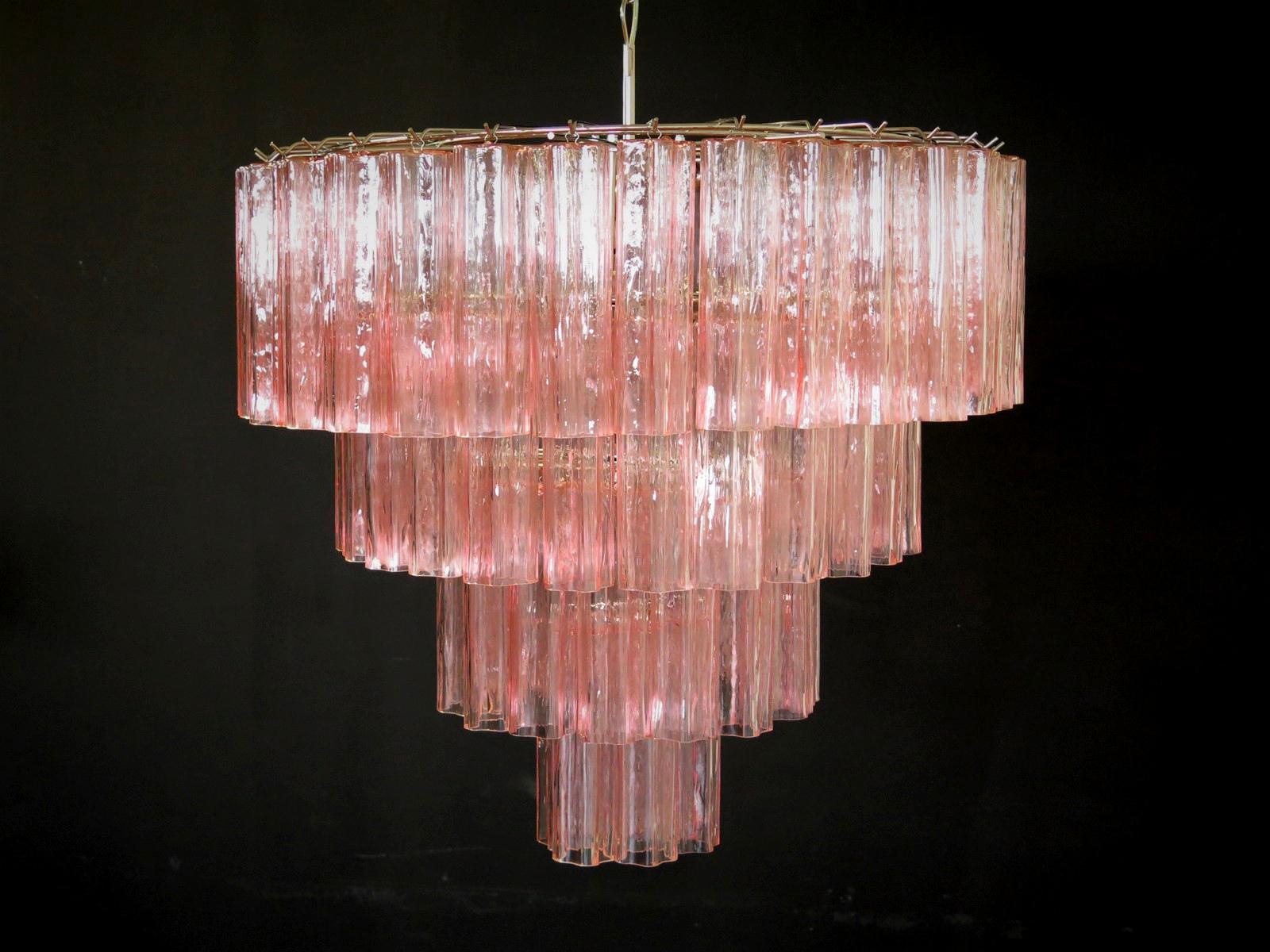 Italian Tronchi Chandelier, 78 Pink Glasses, Murano For Sale at 1stDibs ...