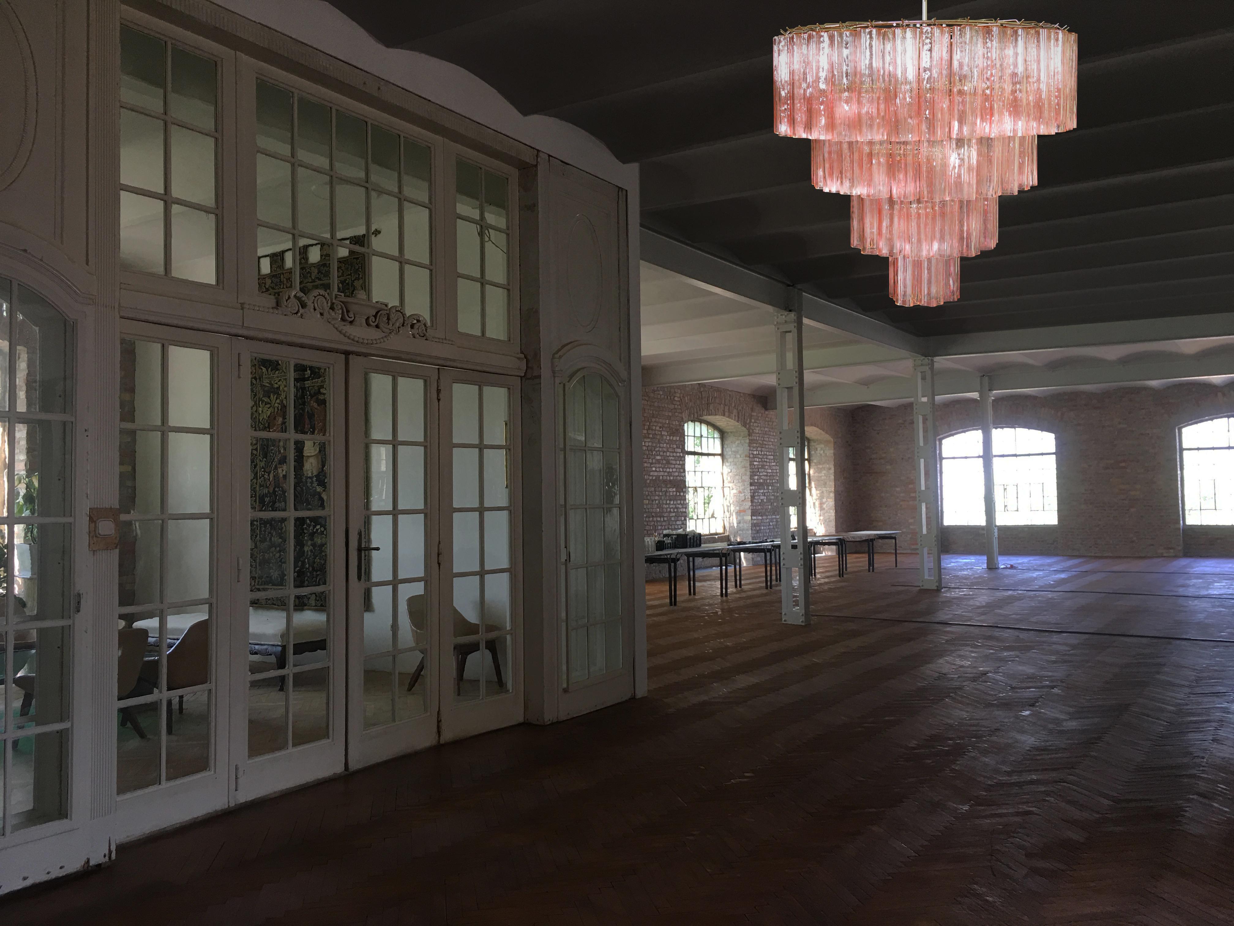 Italian Tronchi Chandelier, 78 Pink Glasses, Murano For Sale at 1stDibs ...