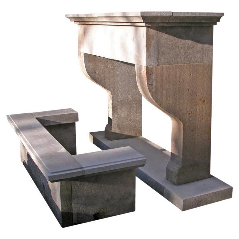 Italian Trumeaux Fireplace in Limestone Early 20th Century For Sale at ...