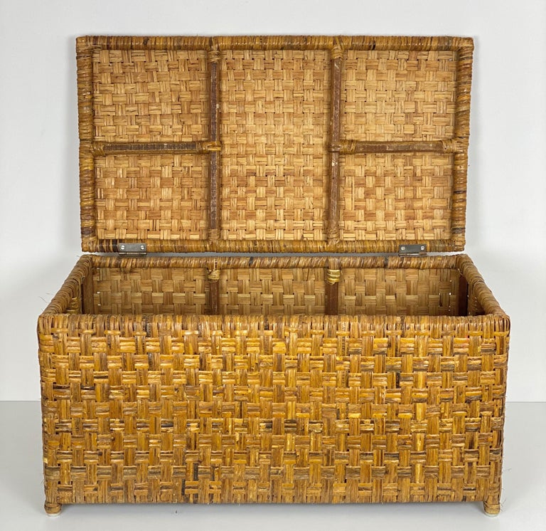 Italian Trunk Chest in Rattan Wicker, Italy, 1960s at 1stDibs | rattan ...