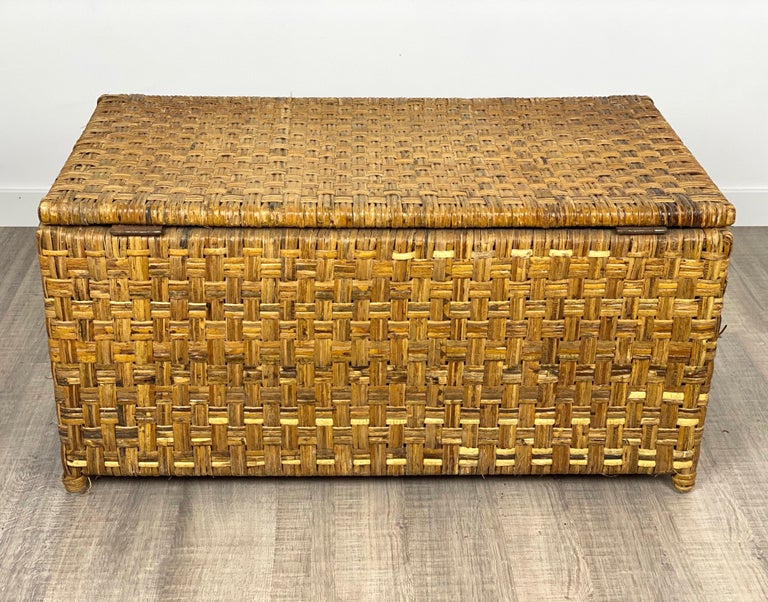 Italian Trunk Chest in Rattan Wicker, Italy, 1960s at 1stDibs | rattan ...